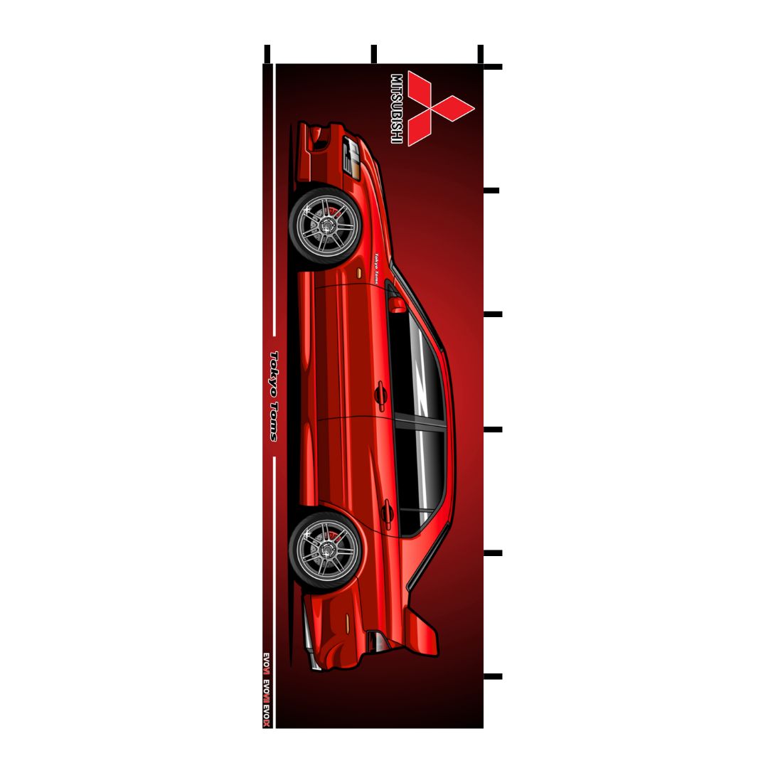 Nobori Mitsubishi Evolution VII/VIII/IX Flag - Tokyo Tom's